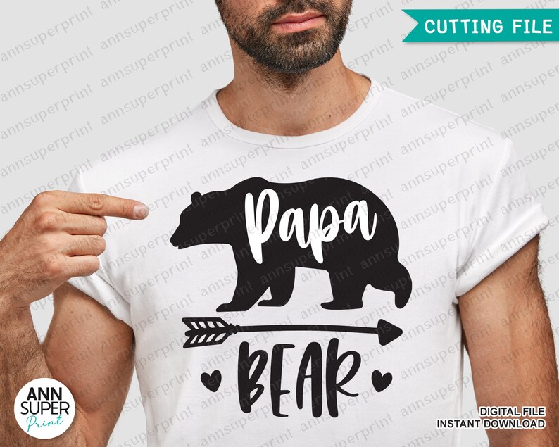 Papa Bear Svg Bear Svg Fathers Day Svg Dad Bear Svg Daddy | Etsy