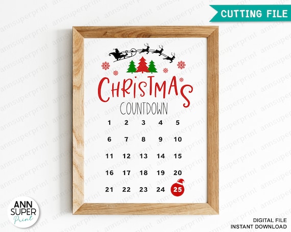 Christmas Countdown Calendar Svg Christmas Svg Countdown | Etsy