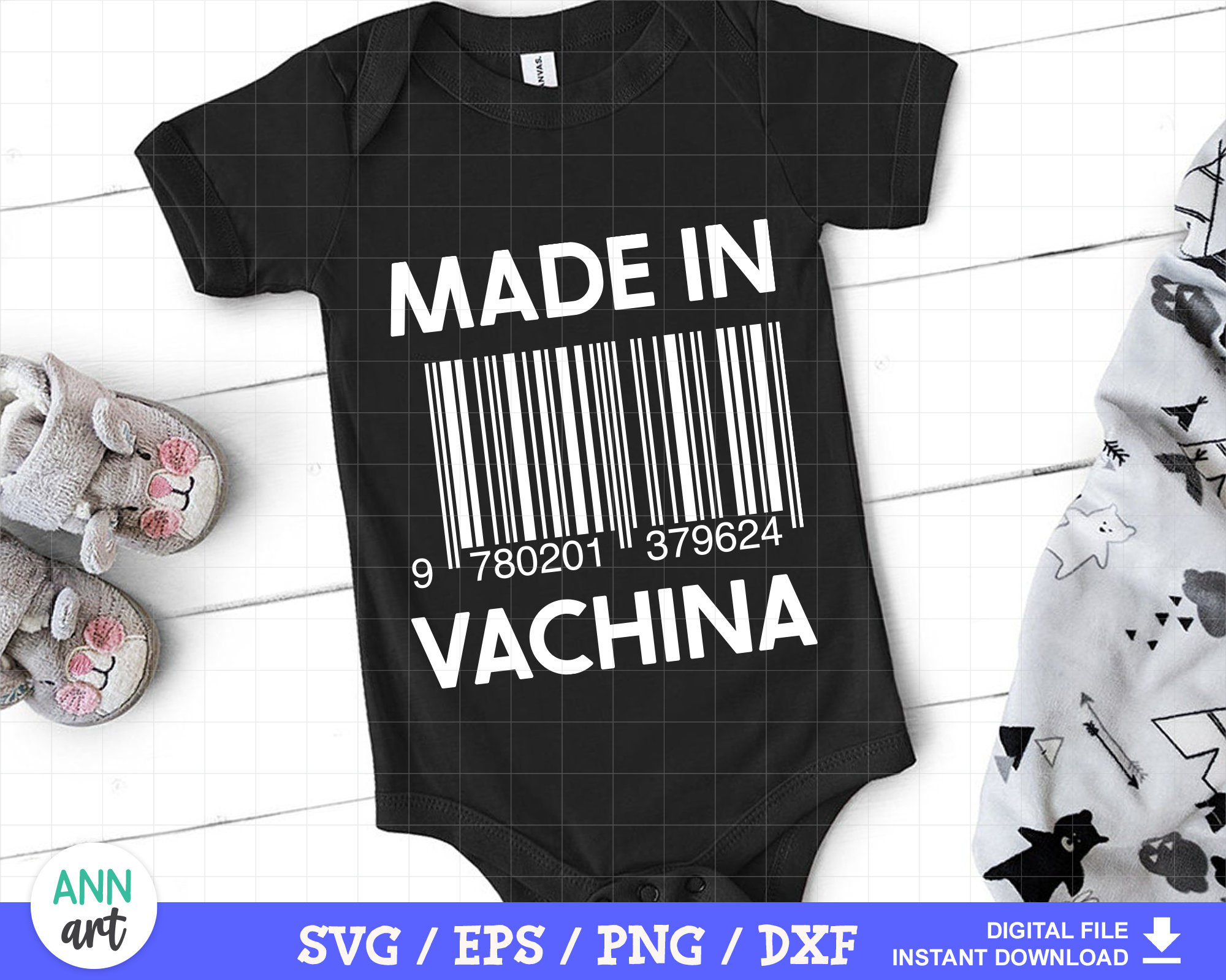Made in Vachina Svg Baby Onesie Svg Funny Baby Onesie Baby - Etsy