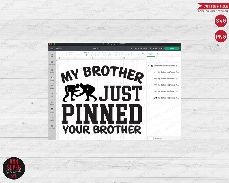 Wrestling Brother Svg My Brother Just Pinned Your Brother - Etsy