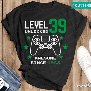 Level 39 Unlocked Svg 39th Birthday Svg Game Controller Svg | Etsy