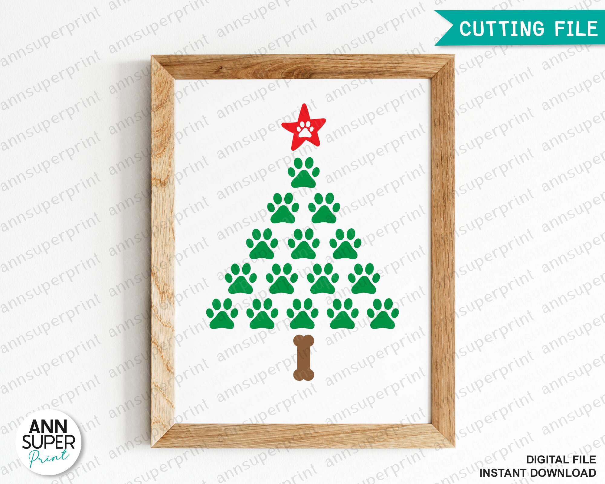 Dog Paw Christmas Tree SVG Bundle, Christmas Svg, Christmas Paw Svg ...