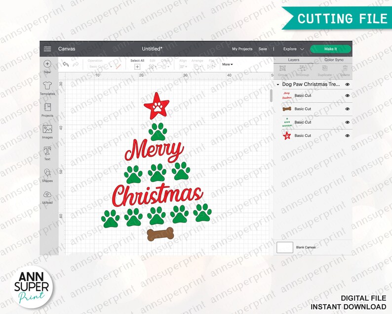 Dog Paw Christmas Tree SVG Bundle, Christmas Svg, Christmas Paw Svg ...