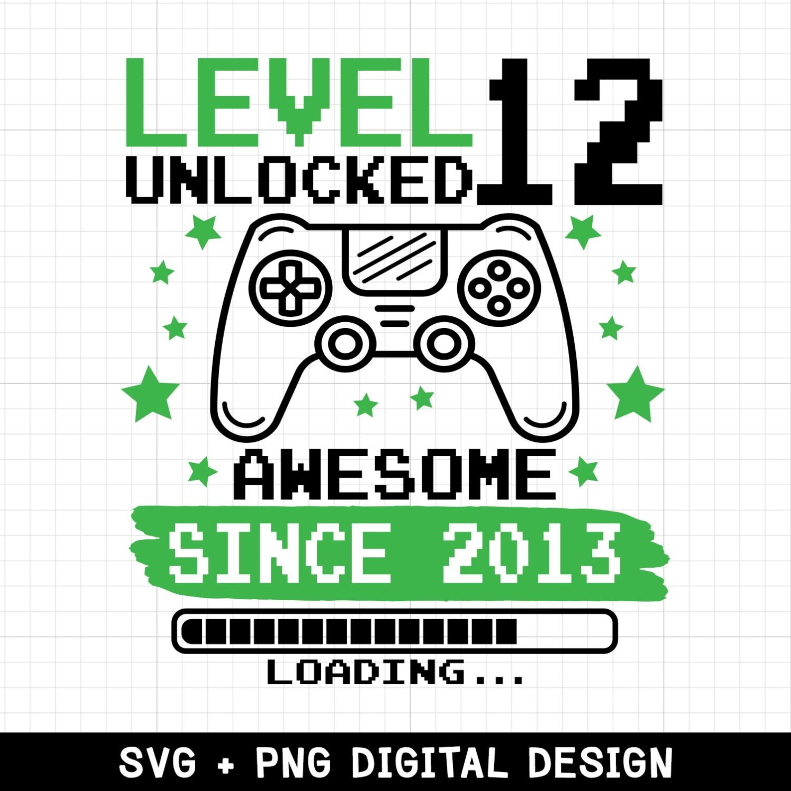 Level 12 Unlocked SVG, Kids Birthday Svg, 12th Birthday Boy, Happy ...