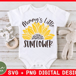 Mommy's Little Sunflower Svg, Sunflower Svg, Baby Sunflower Svg, Baby ...