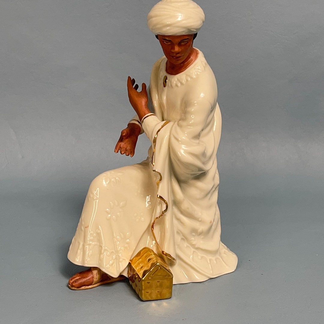 Lenox Nativity Wiseman Magi Africa Balthazar Gift Gold Ceramic Figurine 1995 - Etsy