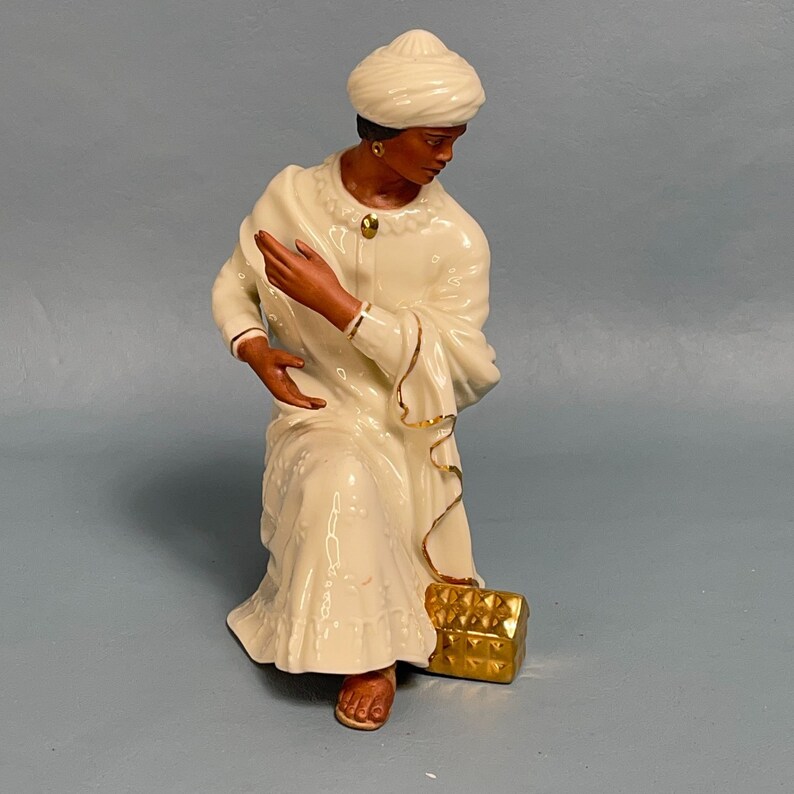 Lenox Nativity Wiseman Magi Africa Balthazar Gift Gold Ceramic Figurine 1995 - Etsy