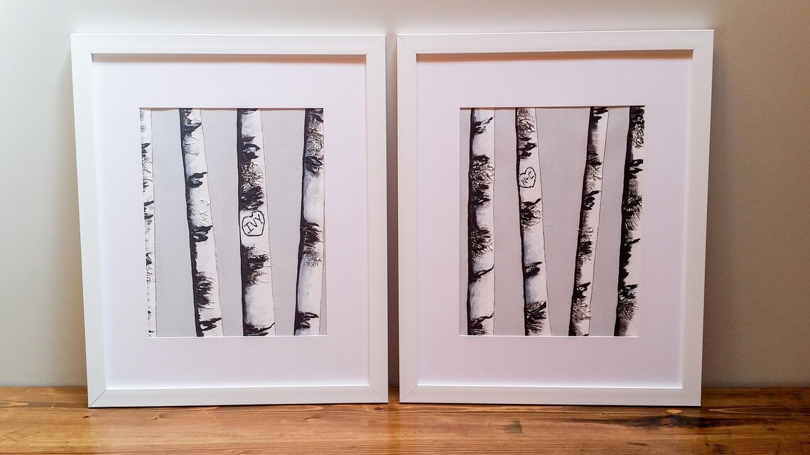 Custom Birch Tree Painting Personalized Gift Birch Tree Art - Etsy Canada