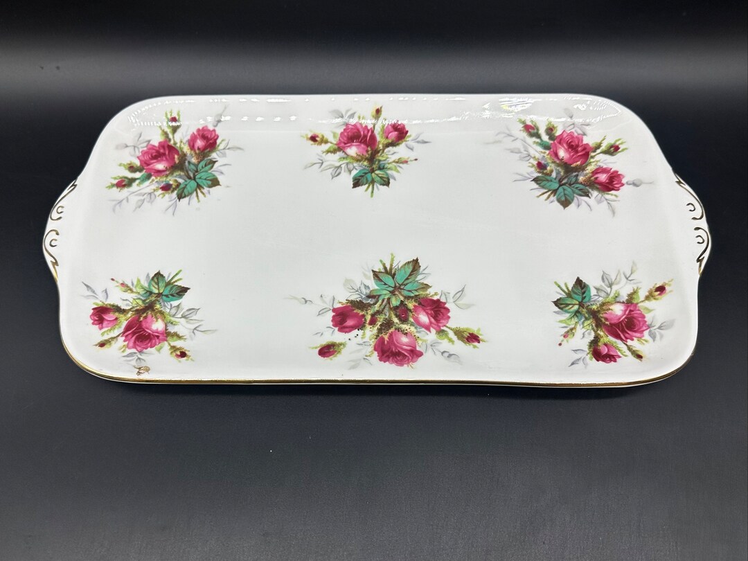 Hammersley Grandmother's Rose Large Sandwich Platter Bone China England ...