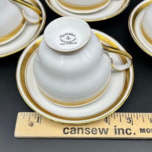 Royal Chelsea Gold Greek Key Tea Cup Saucer Sets(set of 4) Bone China ...