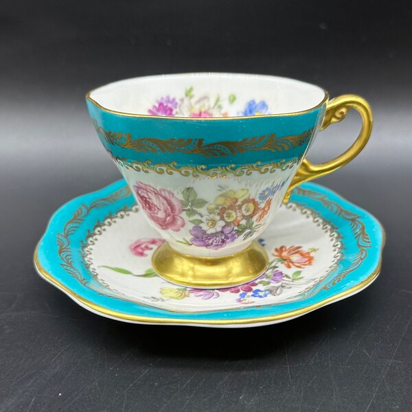 Turquoise Tea Cup - Etsy