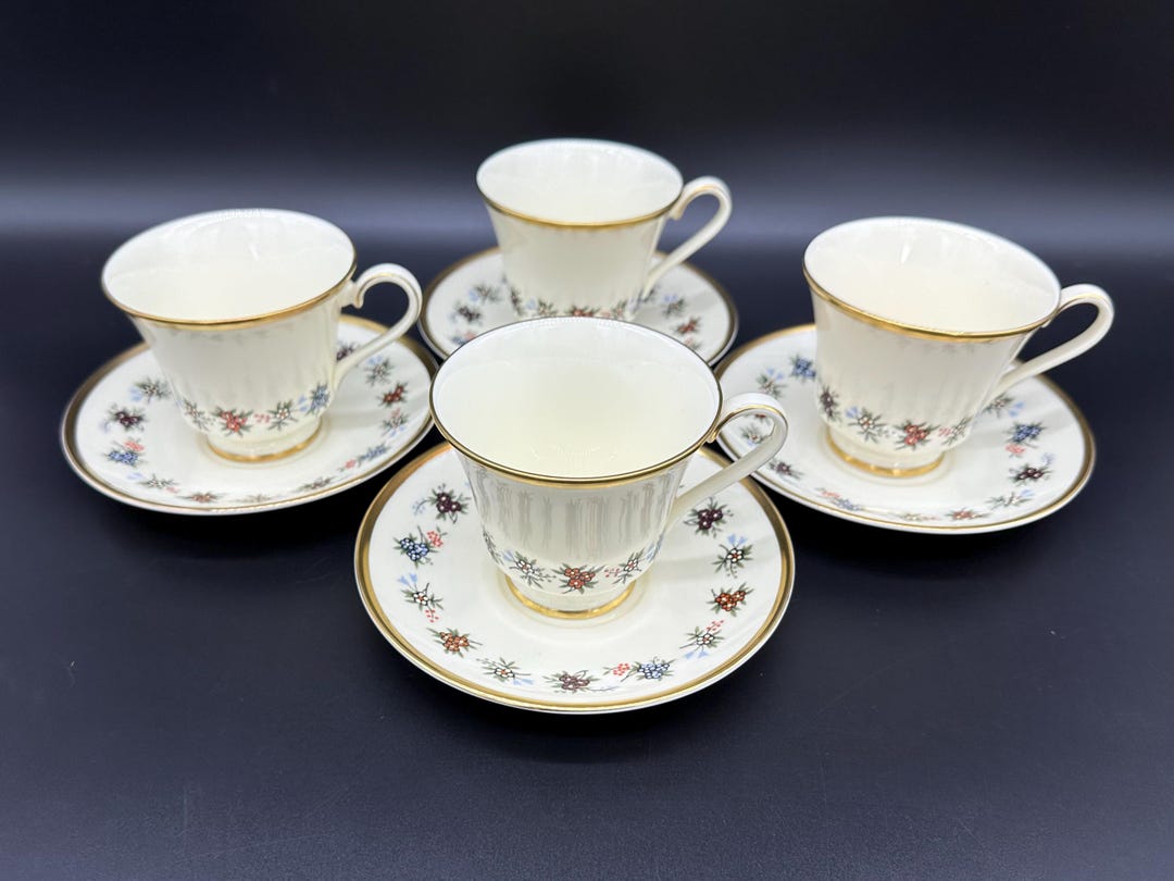 Minton Mirabeau Tea Cup Saucer Sets (set of 4) Bone China England - Etsy