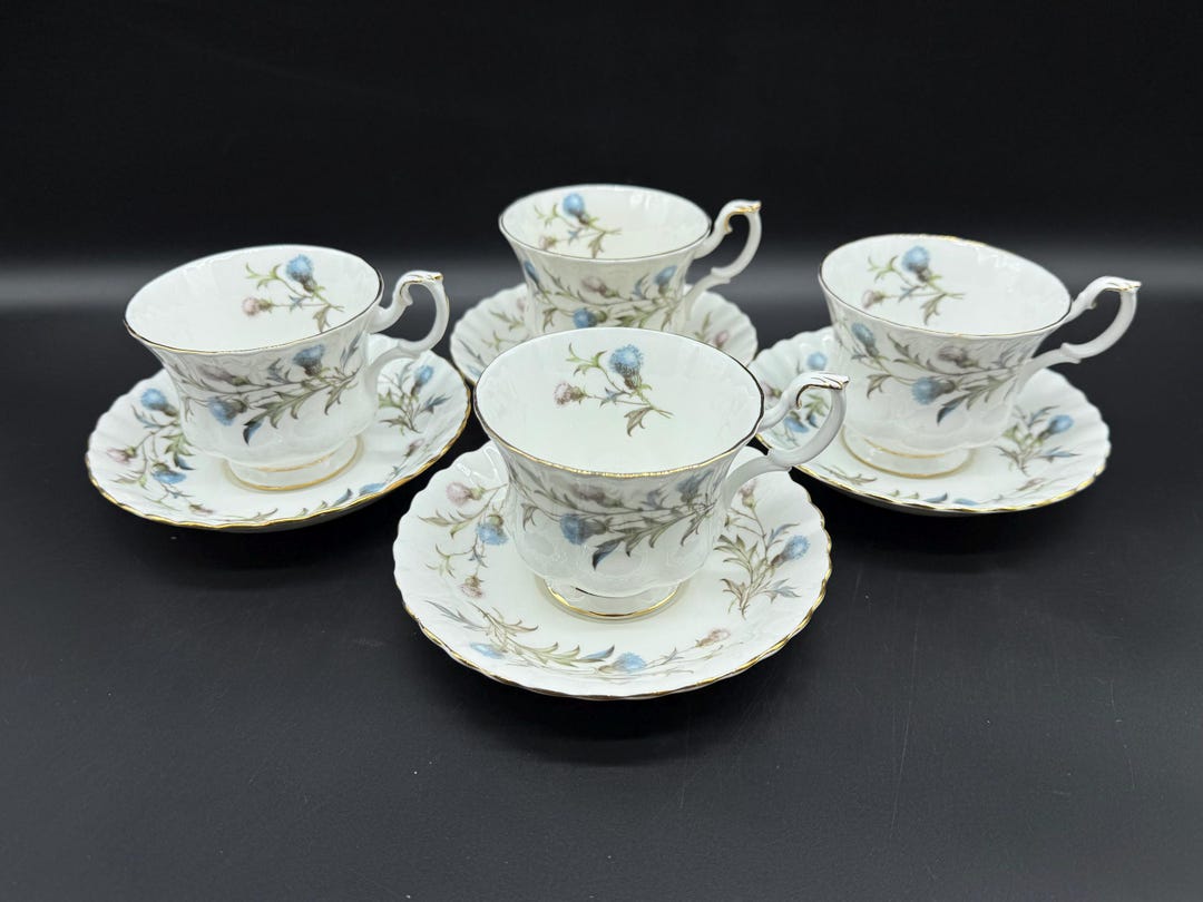 Royal Albert Brigadoon Tea Cup Saucer Sets (set of 4) Bone China ...