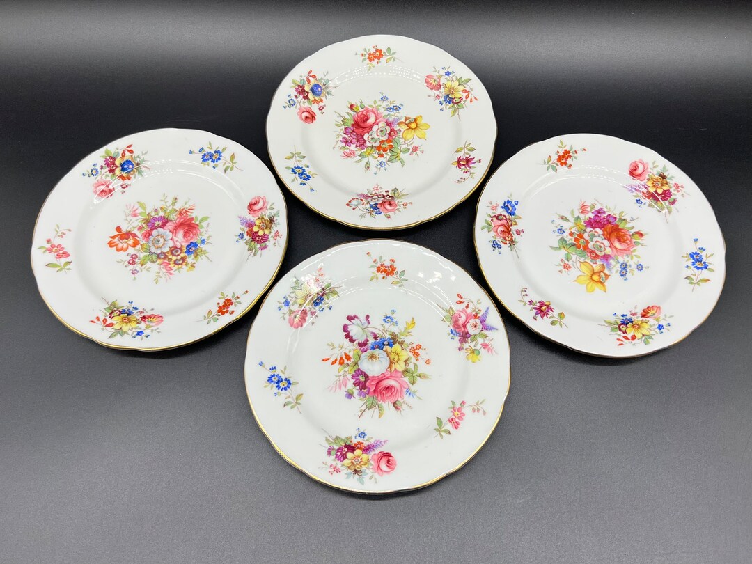Hammersley Howard Sprays 6" Bread Butter Plates(set of 4) Bone China ...