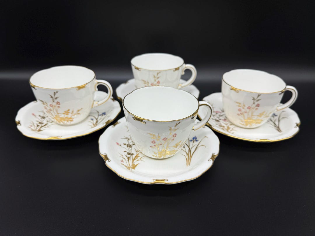 Royal Crown Derby Devonshire Tea Cup Saucer Sets (set of 4) Bone China ...