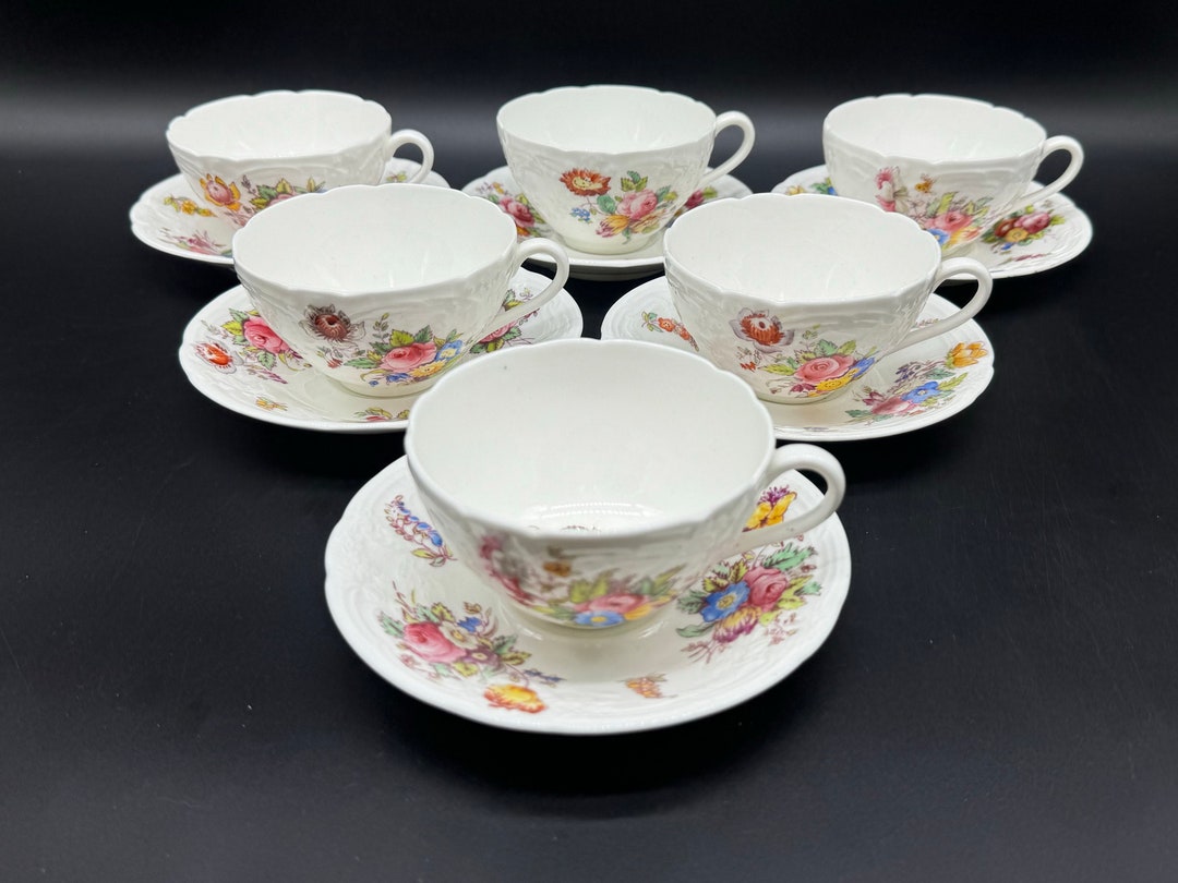 Coalport Sevres Groups Tea Cup Saucer Sets(set of 6) Bone China England ...