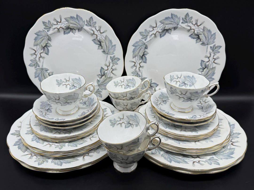 Royal Albert Silver Maple 5 Piece Place Setting X 6 Bone China England ...