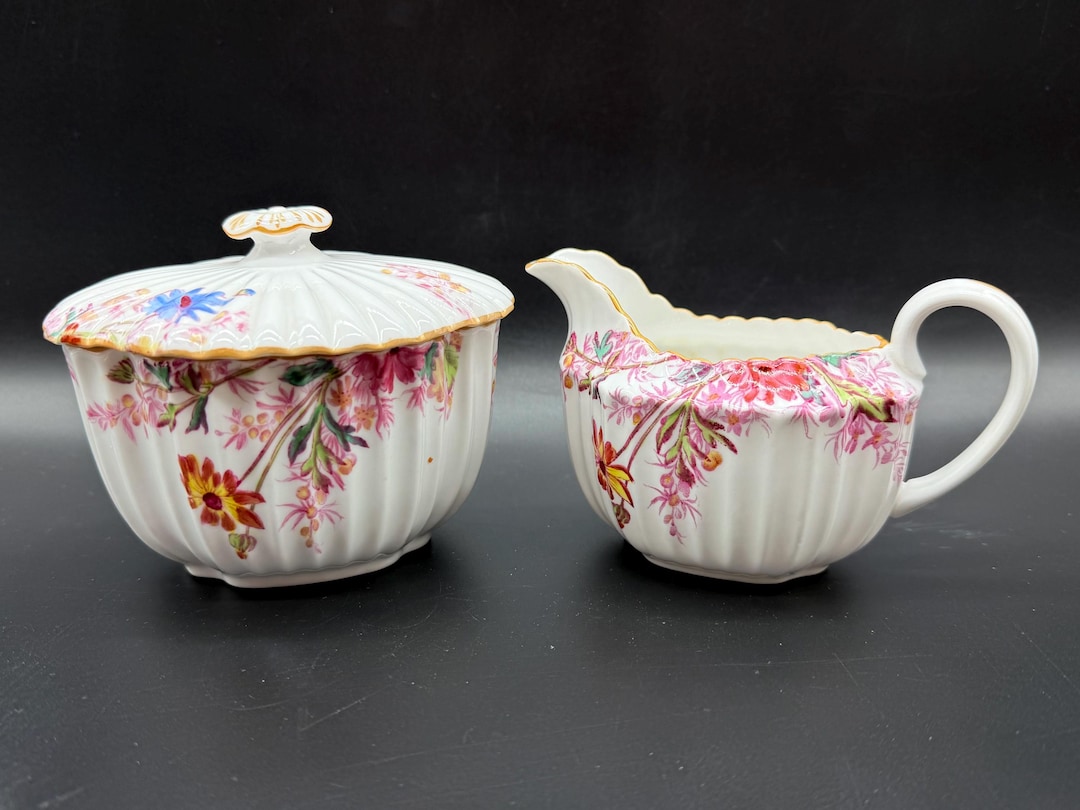 Spode Copeland Chelsea Garden Creamer Sugar Bowl Set Bone China England ...