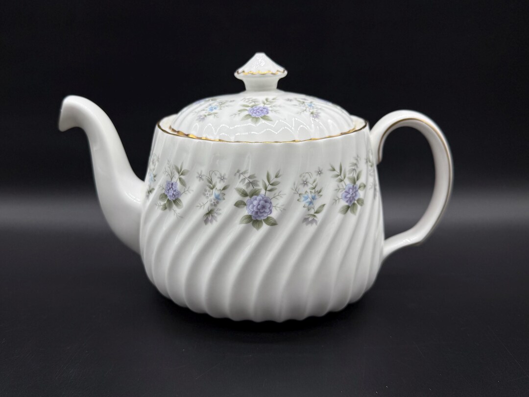 Minton Alpine Spring Teapot Bone China England - Etsy