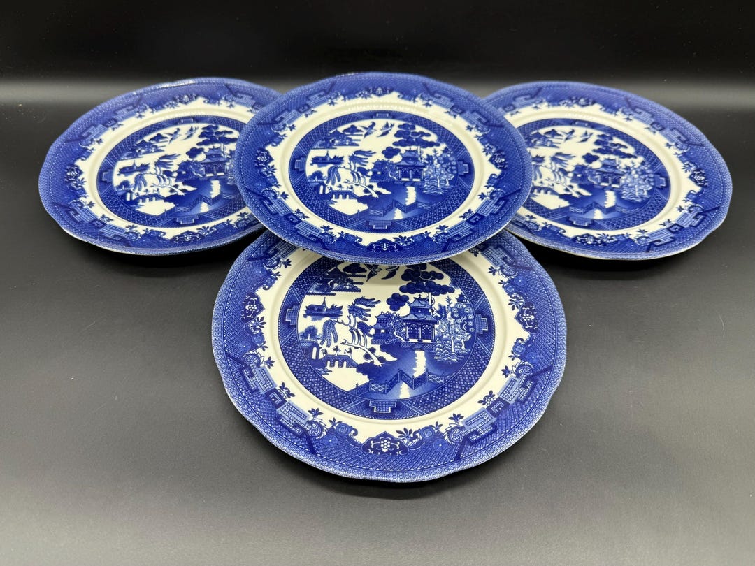 Royal Traditions Blue Willow Salad Plates (set of 4) Fine Stoneware - Etsy