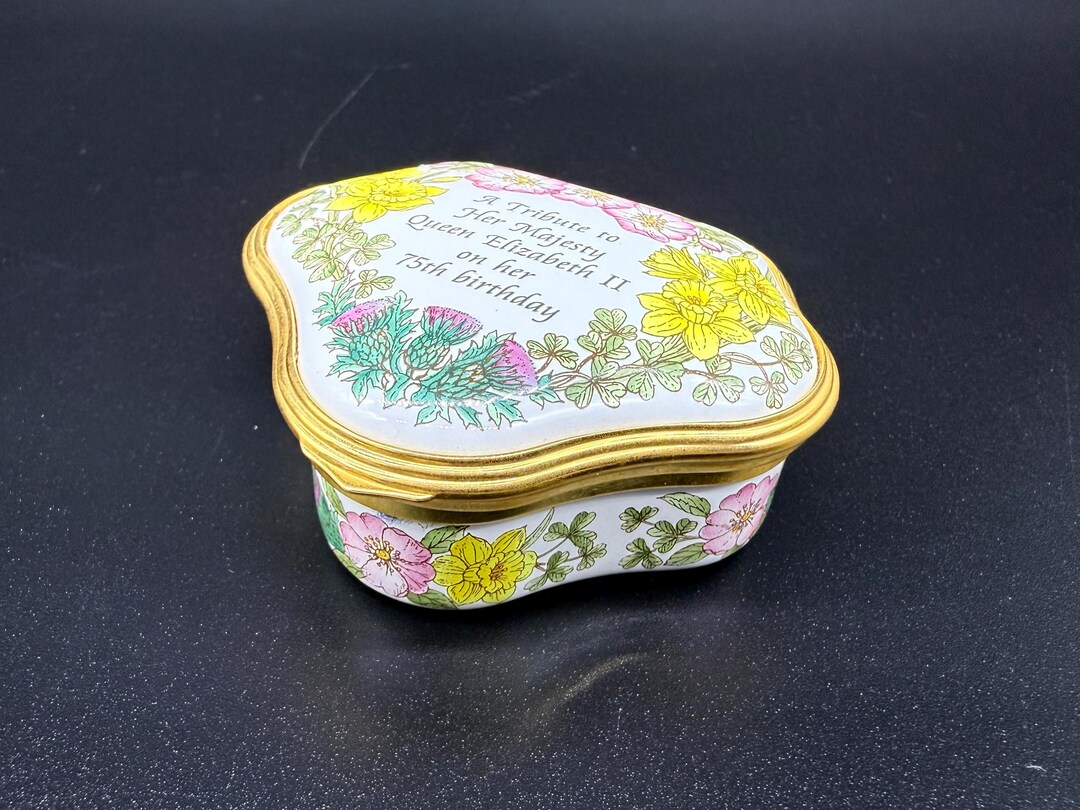Halcyon Days Queen Elizabeth II 75th Birthday Enamel Box England - Etsy