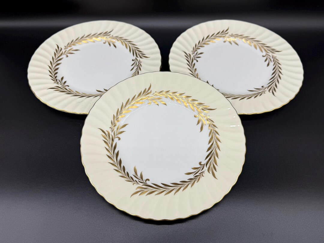 Minton Golden Symphony 9" Luncheon Salad Plates (set of 3) Bone China ...