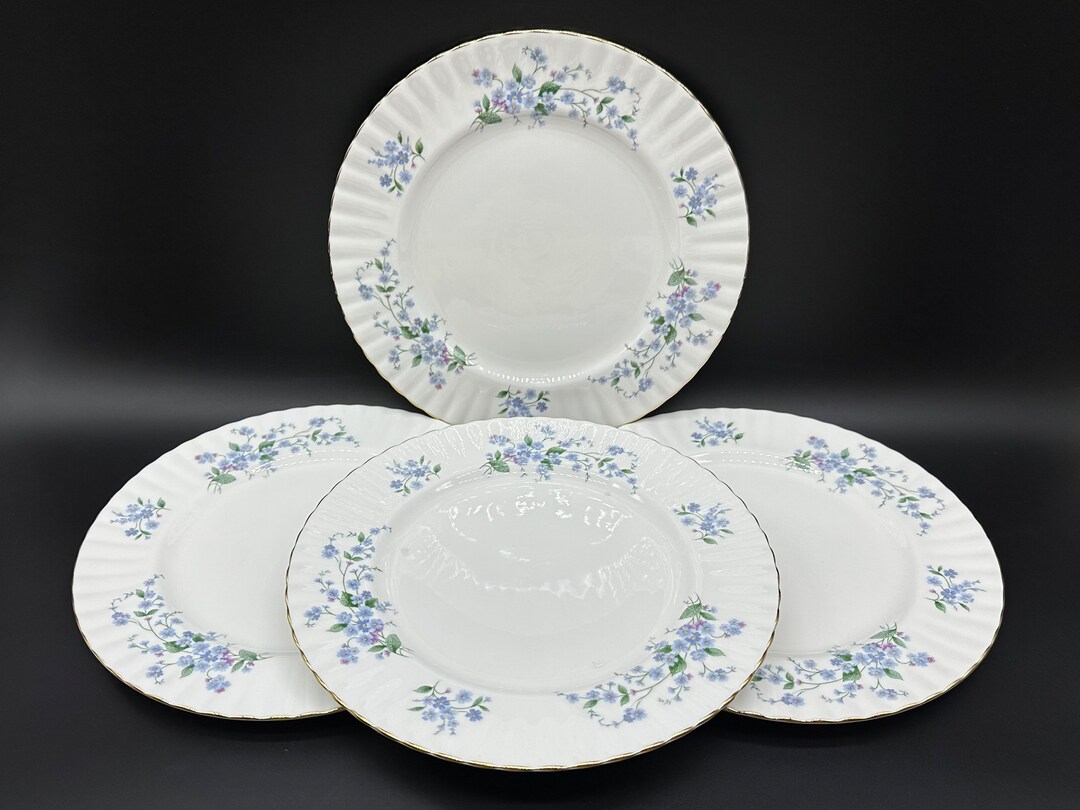 Royal Osborne Forget Me Not Dinner Platesset of 4 Bone China England - Etsy