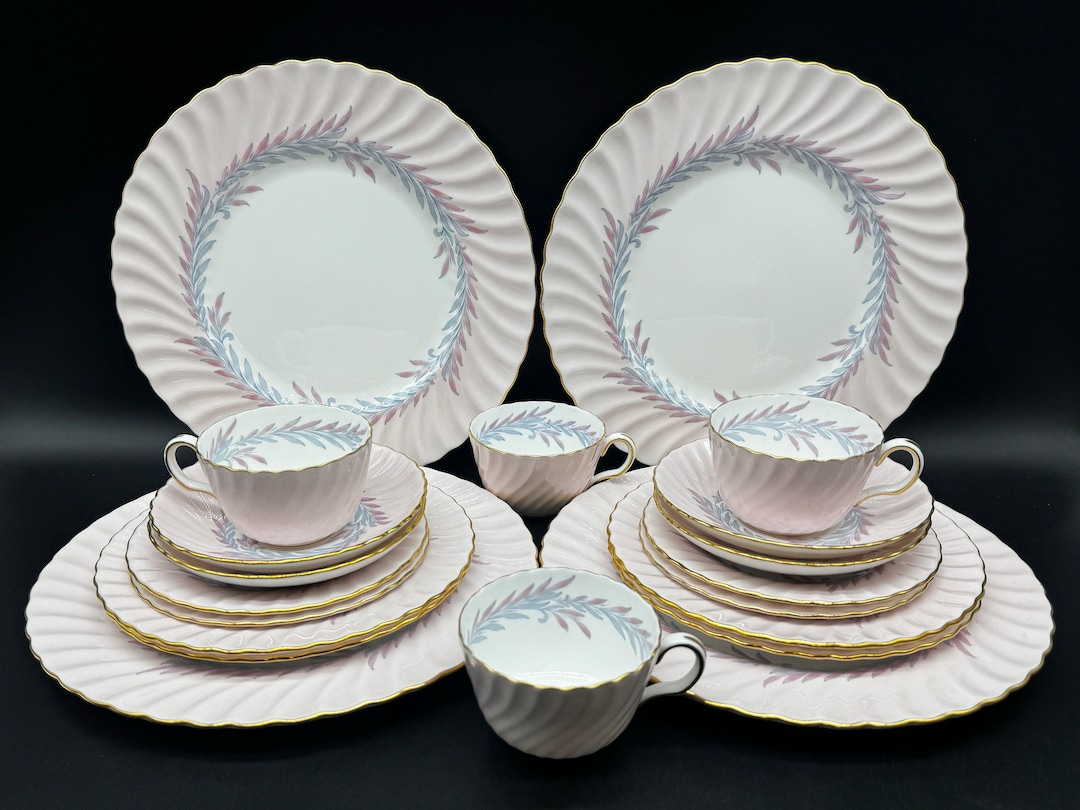Minton Pink Symphony 5 Piece Place Setting X 4 Bone China England 20 ...