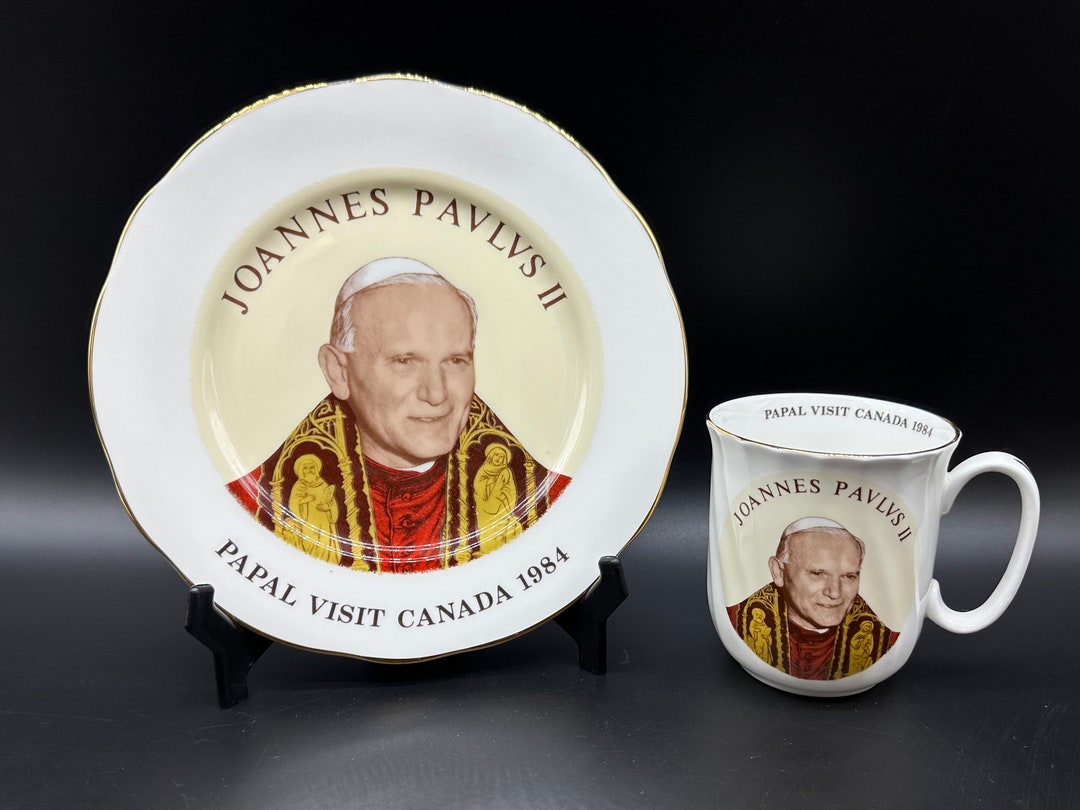 Duchess Joannes Pavlvs II Papal Visit Canada 1984 Plate Mug Set Bone ...