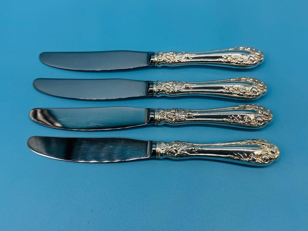 Northumbria Normandy Rose Sterling Silver Butter Knivesset of 4 - Etsy