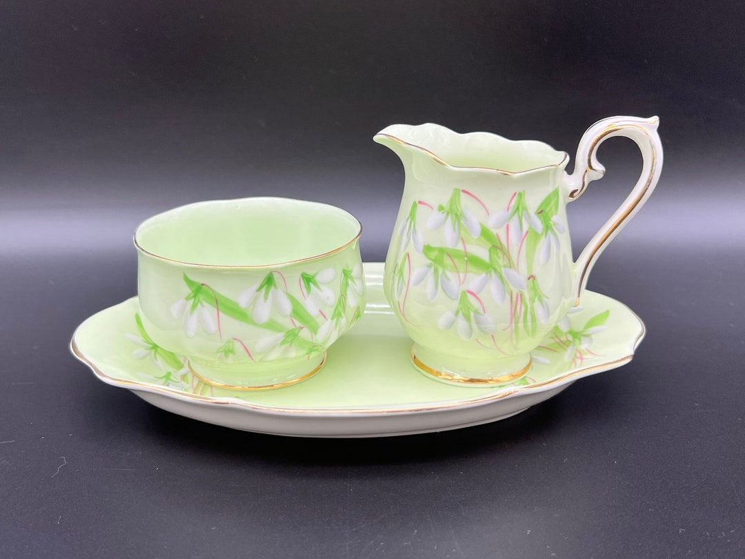 Royal Albert Laurentian Snowdrop Small Creamer Sugar Tray Set Bone ...
