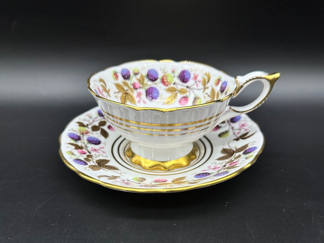 Royal Stafford Golden Bramble Tea Cup and Saucer Set Bone China England ...