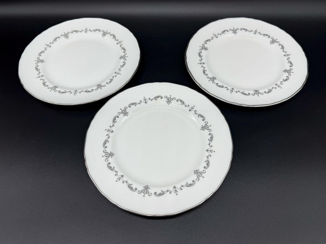 Royal Worcester Silver Chantilly Bread Butter Plates(set of 3) Bone ...