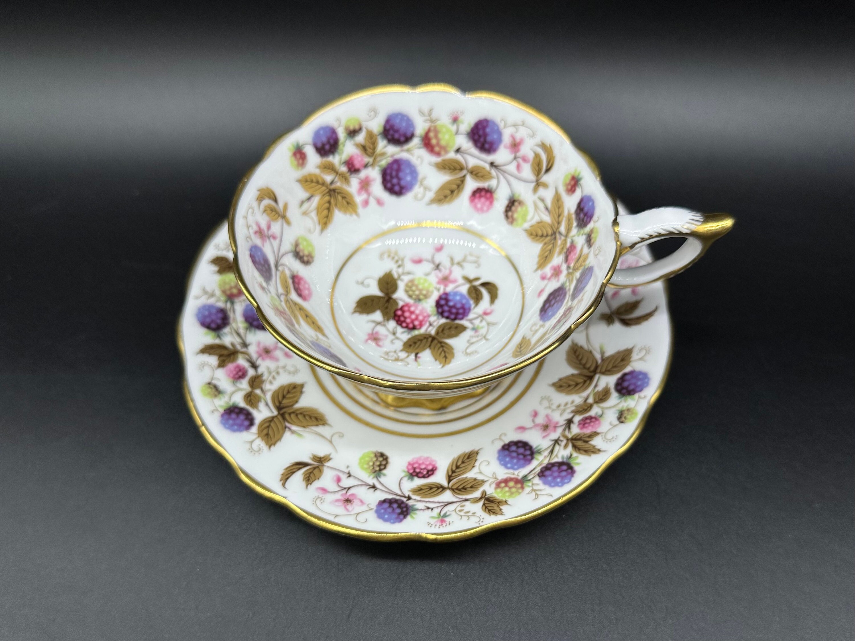 Royal Stafford Golden Bramble Tea Cup and Saucer Set Bone China England ...