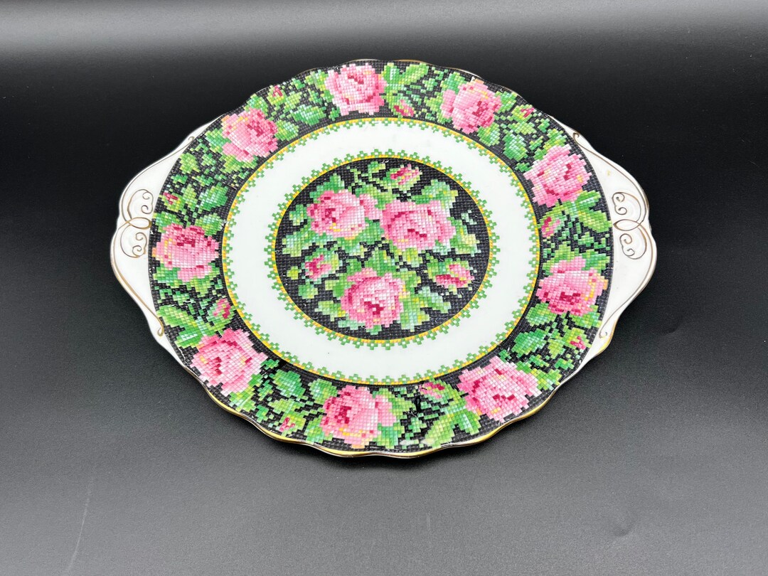Royal Albert Needle Point Cake Cookie Serving Plate Bone China England ...