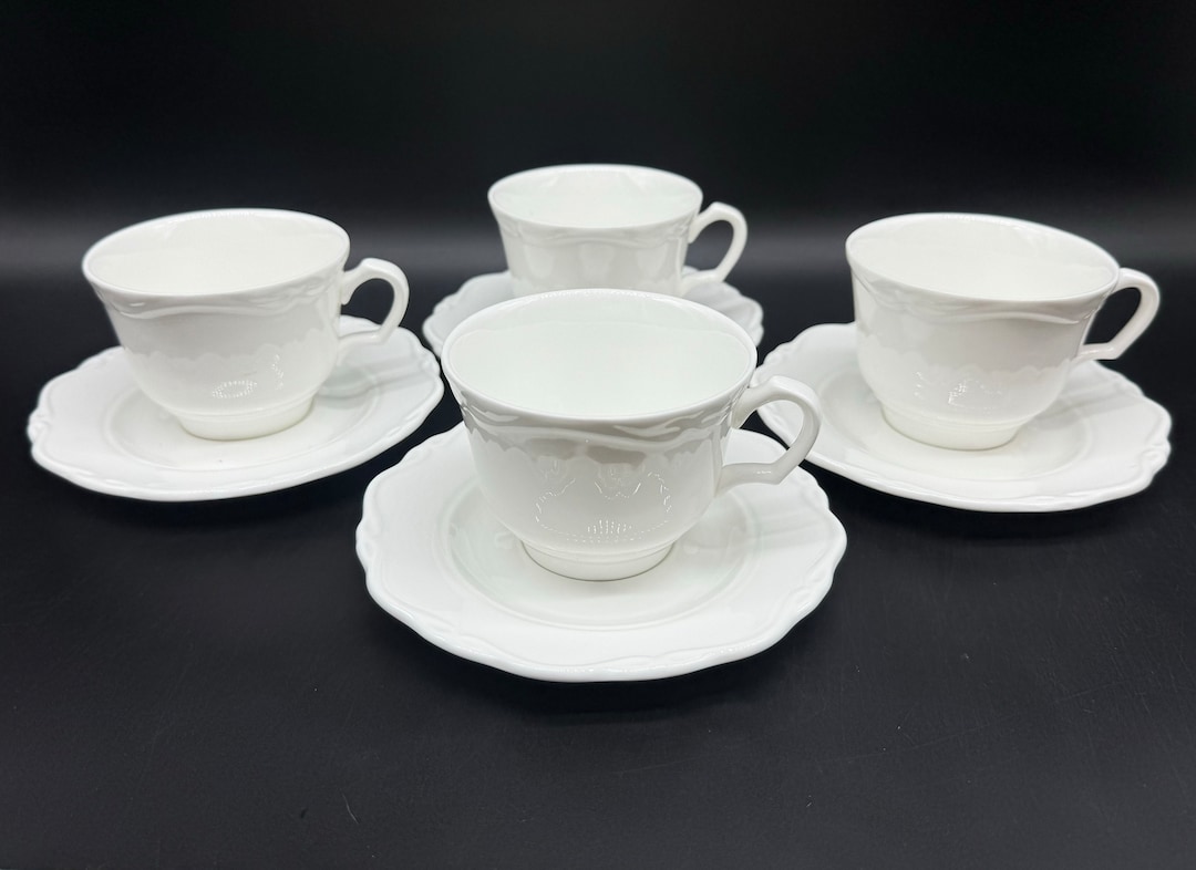Wedgwood Metallised Plain Tea Cup Saucer Sets(set of 4) England Bone ...