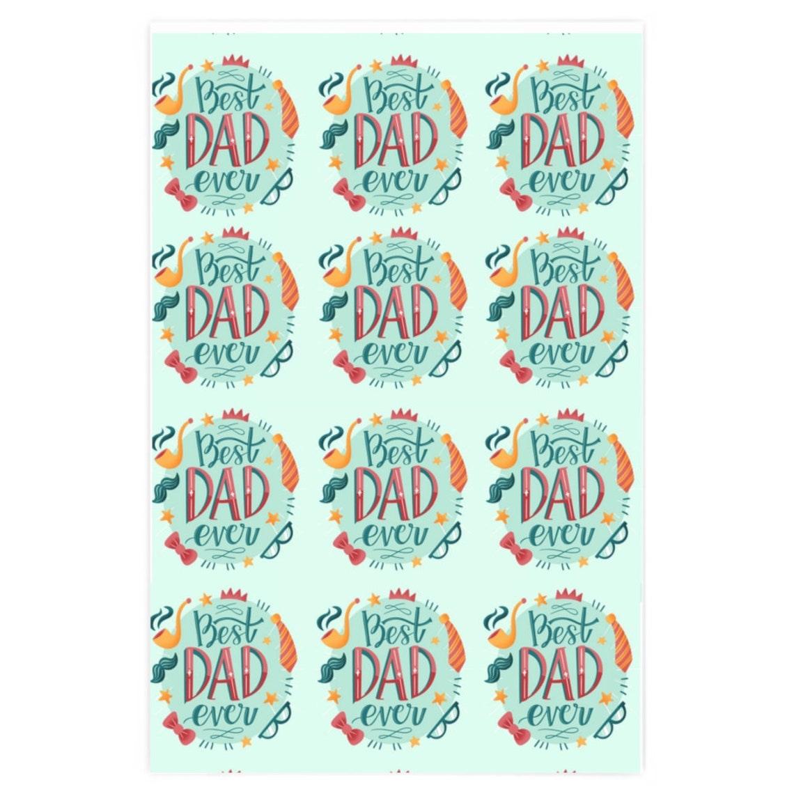 Wrapping Paper Fathers Day Wrapping Paper Best Dad Ever Etsy