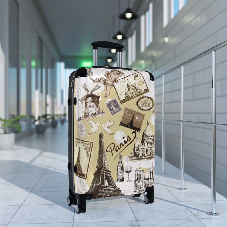 Suitcases Stylish French Suitcase Eiffel Tower Suitcase - Etsy