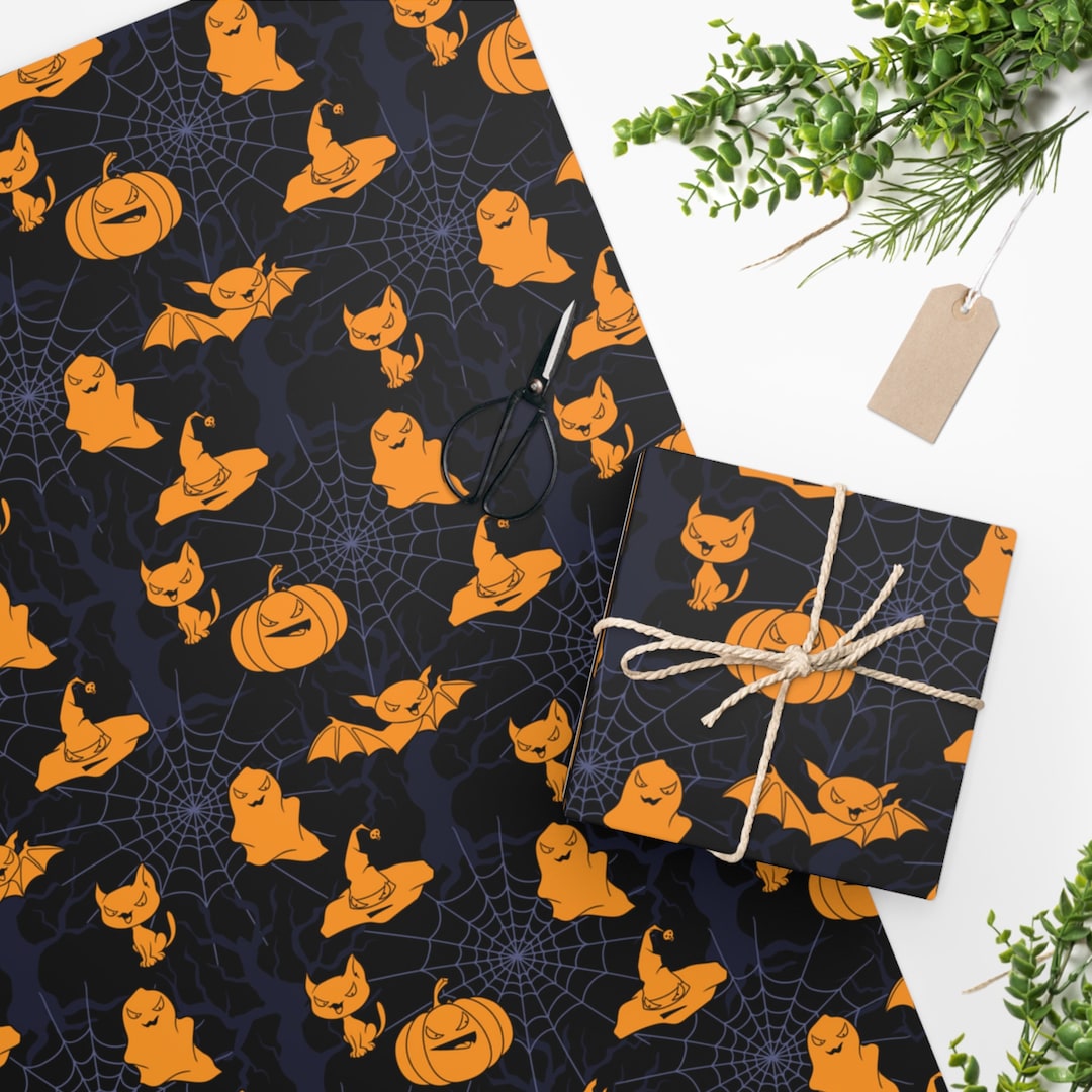 Wrapping Paper Halloween Wrapping Paper Pumpkin Wrapping - Etsy