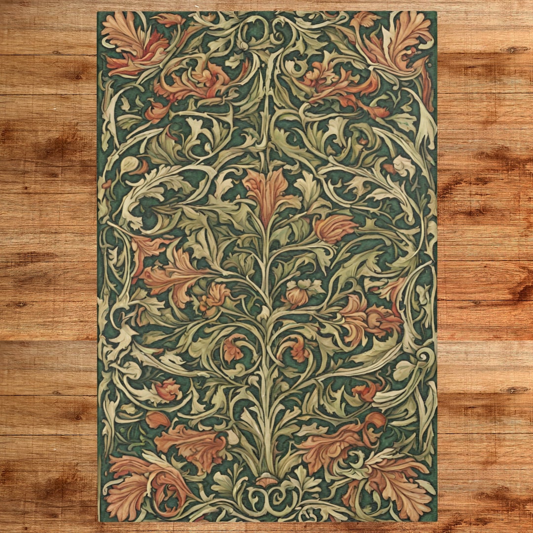 Area Rugs, Forest Rug, Rug With Forest Print, Carpet With Fancy Floral ...