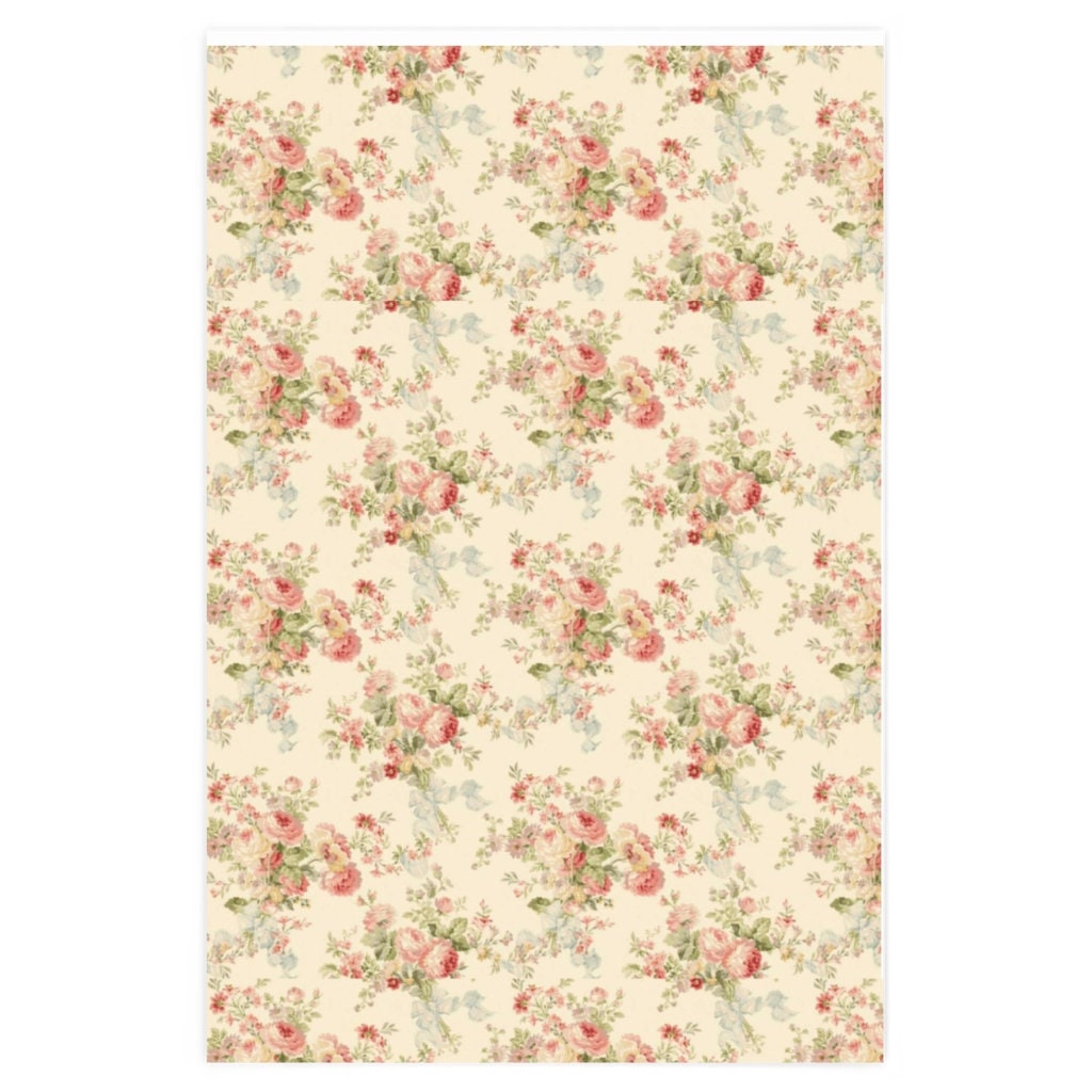 Wrapping Paper Shabby Chic Wrapping Paper Floral Wrapping - Etsy