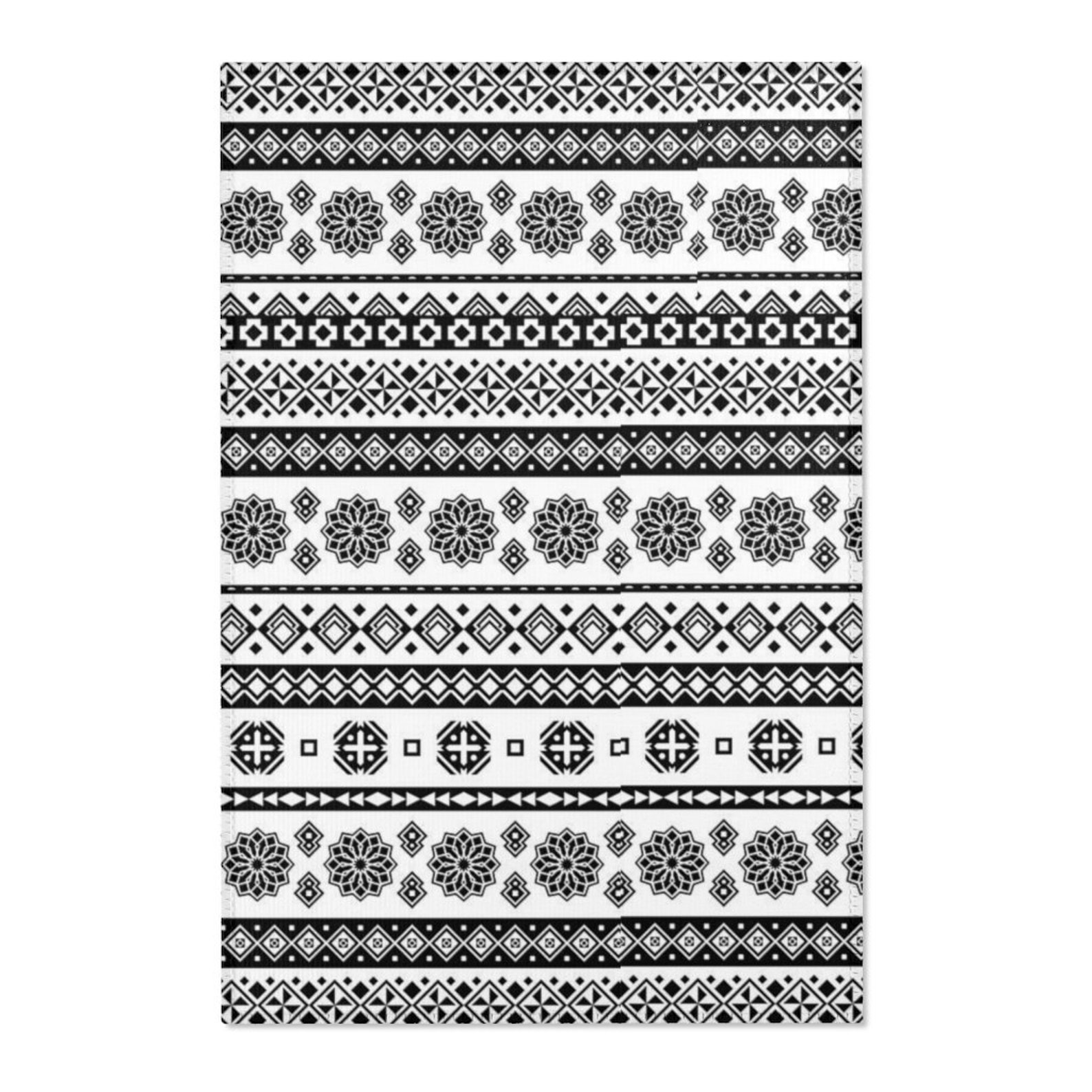 Area Rugs black and white graphic print rug. New. Made to | Etsy