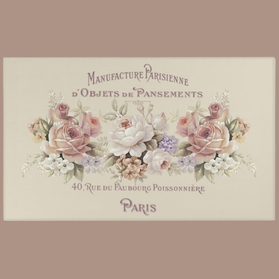 Area Rugs Shabby Chic Area Rug Area Rug With Roses Shabby - Etsy