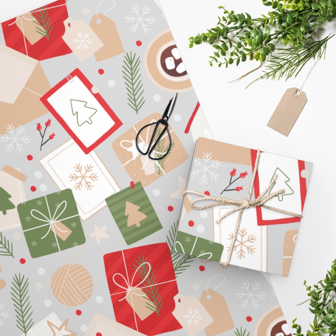 Wrapping Paper Christmas Wrapping Paper Winter Wrapping - Etsy