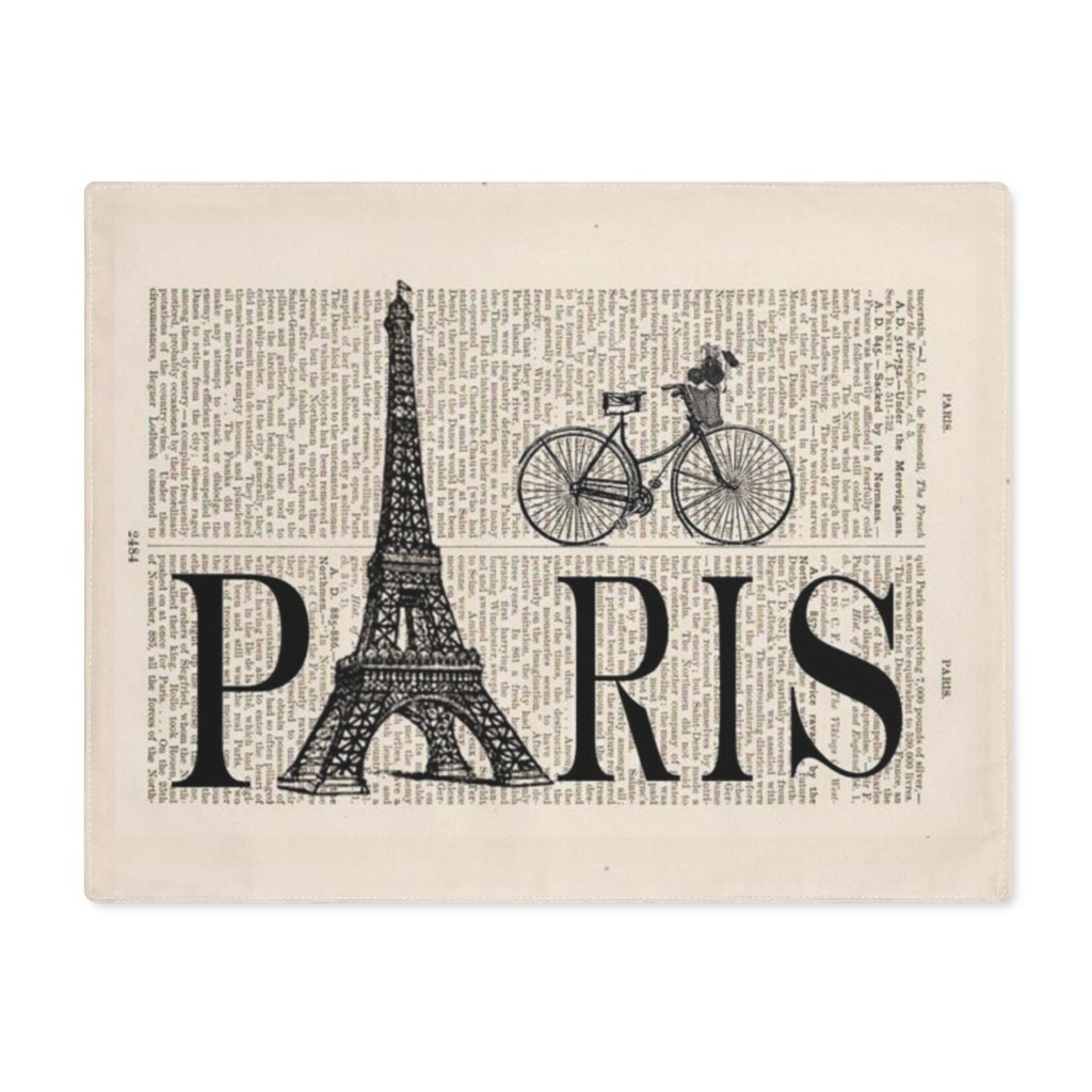 Placemat Table Decor French Book Placemat Paris Theme Table | Etsy