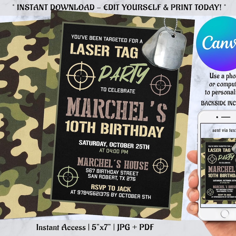 Camo Invitation - Etsy