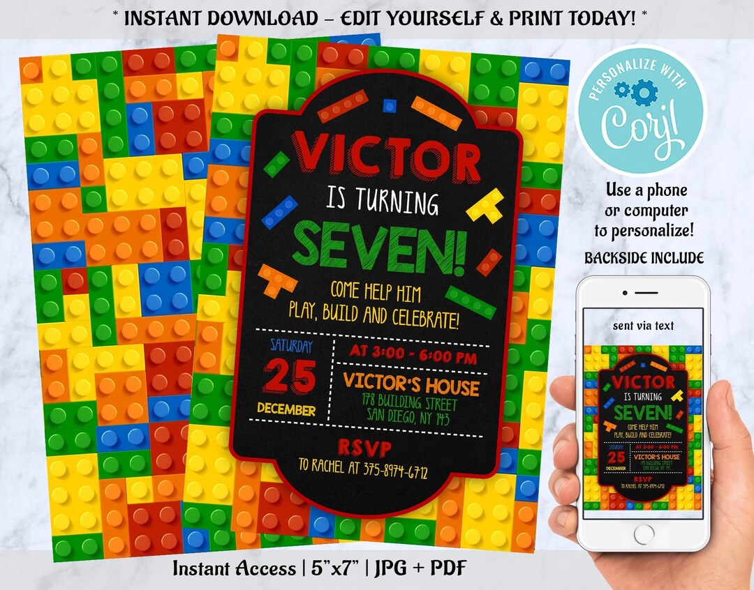 Editable Birthday Party Invitation, Digital Invitation, Editable With ...