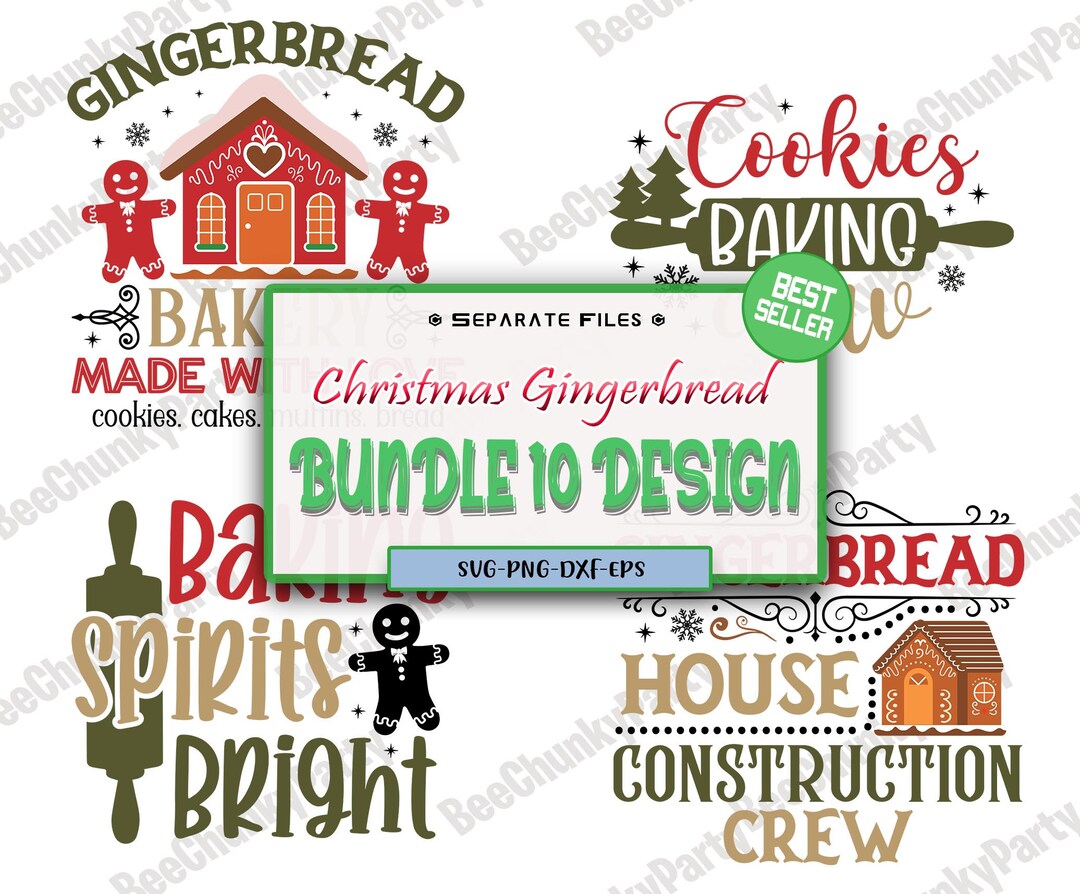 Christmas Gingerbread Bundle, Gingerbread Png and Clipart, Cute ...
