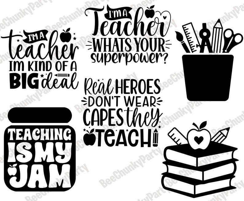 Teacher Svg Bundle, Teacher Quote Svg, School Svg, Teacher Life Svg ...