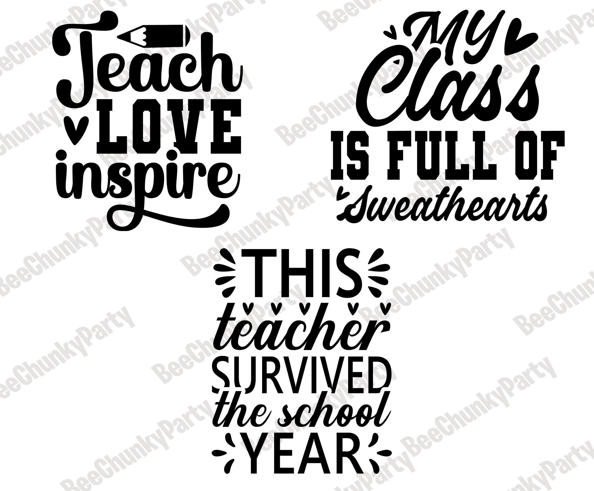 Teacher Svg Bundle, Teacher Quote Svg, School Svg, Teacher Life Svg ...